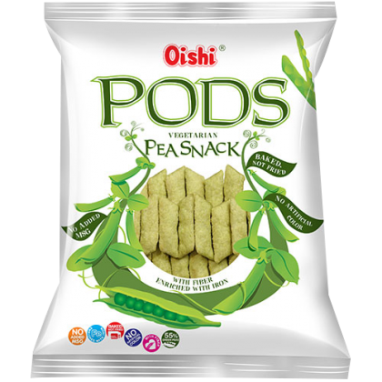 pods-vegetarian-pea-snack-60g - Oishi