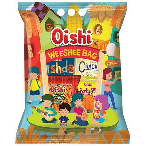 Weeshee Bag Pouch with items (front) - Oishi